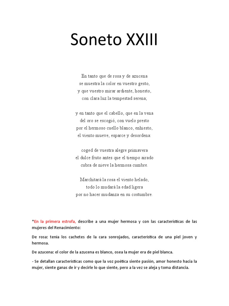 Soneto XXIII | PDF | Pelo