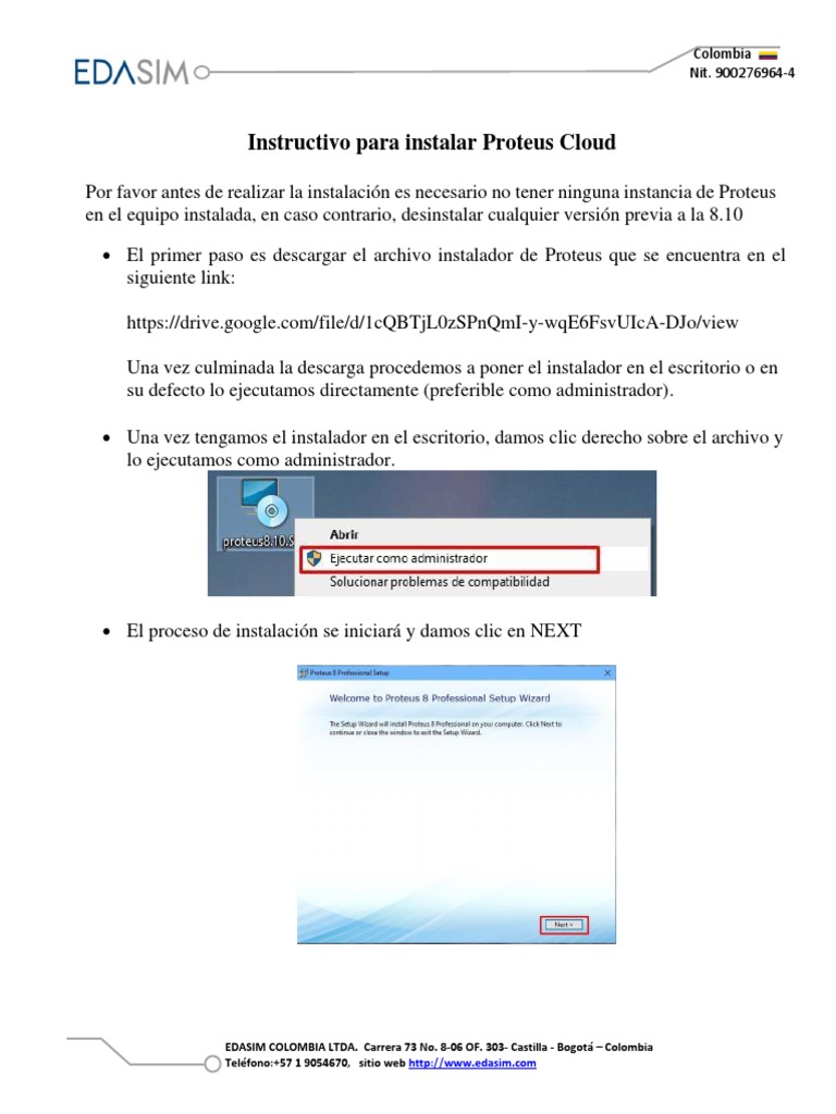 Instructivo para Instalar Proteus Cloud Universidad Antonio Nariño | PDF | Software del sistema ...