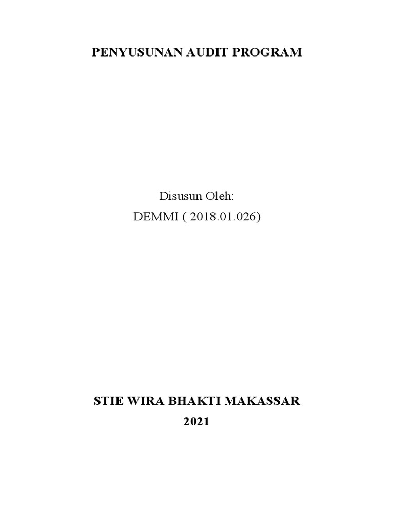Penyusunan Audit Program | PDF
