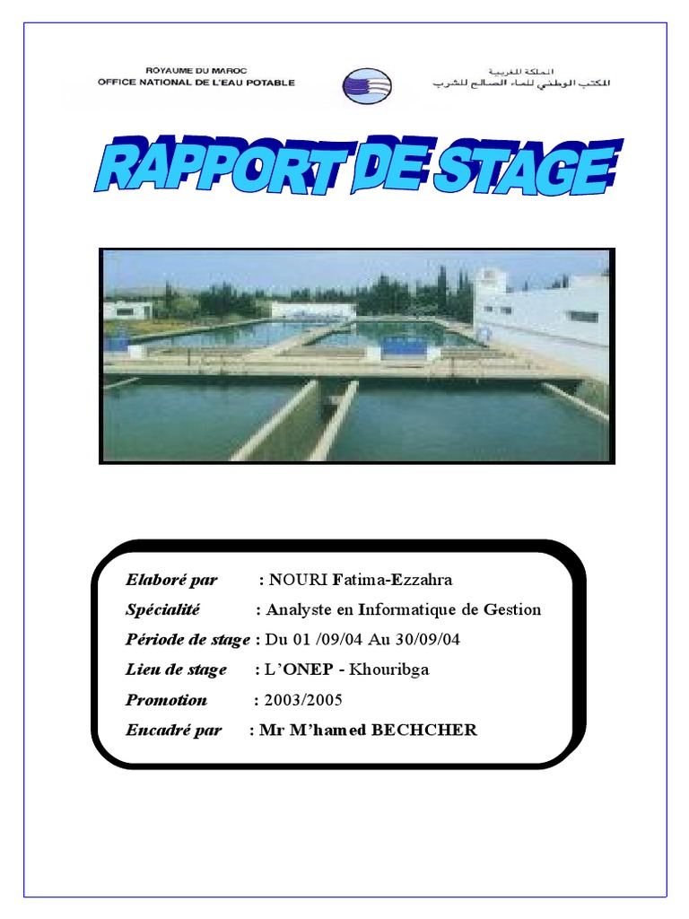 Rapport de stage à l'ONEP Khouribga | PDF | Fax | Boire de l'eau