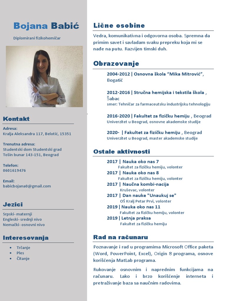 Bojana Babić CV | PDF