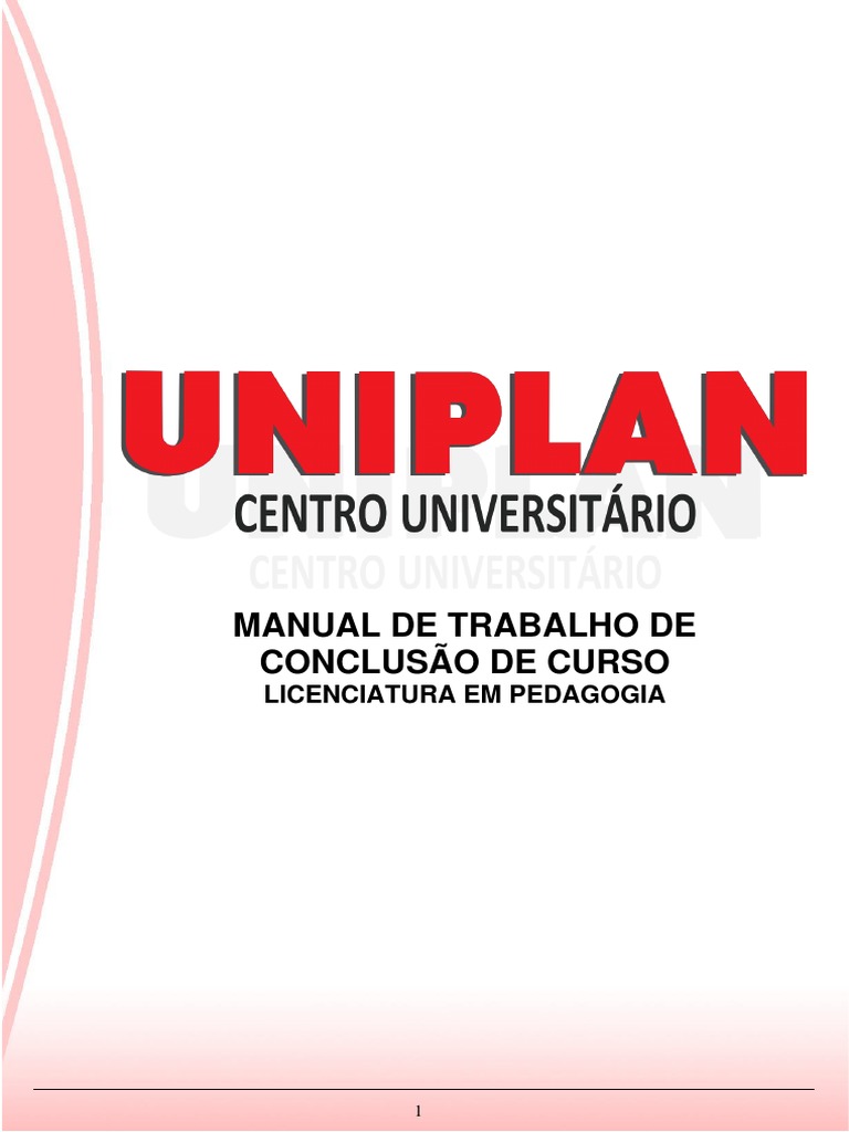 Manual De Tcc Pedagogia Uniplan Pdf Metodologia Science