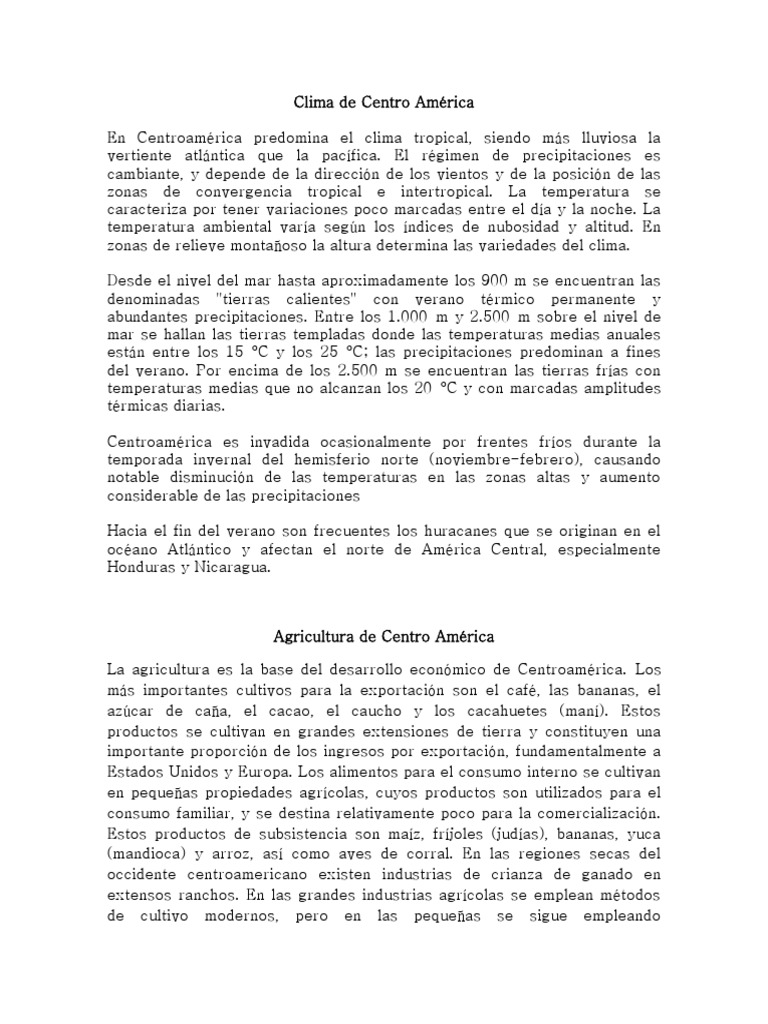 Clima de Centro América | PDF | Centroamérica | Clima