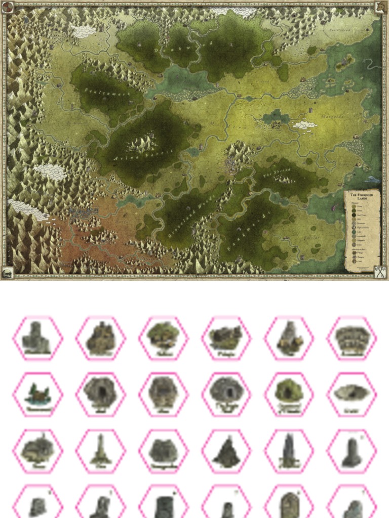 Forbidden Lands Map and Stickers | PDF