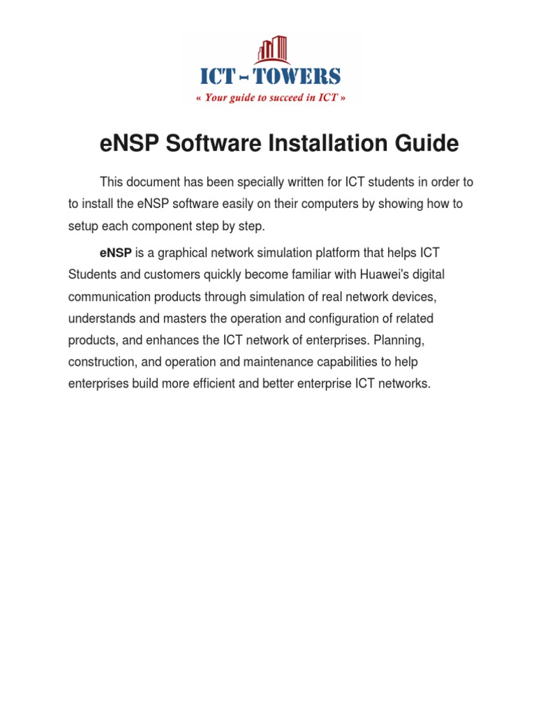 eNSP Software Installation Guide: eNSP Is A Graphical Network ...