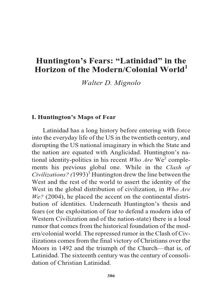 Mignolo - Latinidad in The Horizon of The Colonial World 2006 | PDF ...