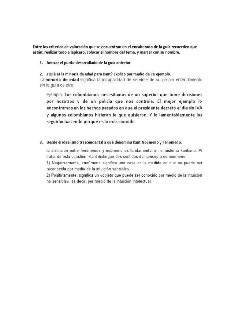 Conceptos Clave de Kant en Ética y Autonomía | PDF | Immanuel Kant ...
