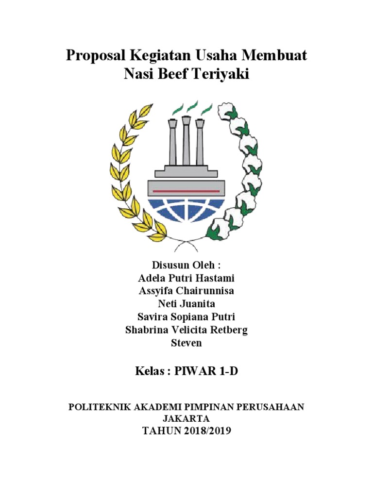 Cover Proposal Kegiatan Usaha Membuat | PDF