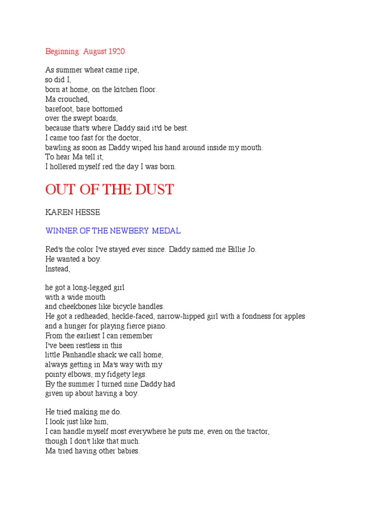 Out of The Dust | PDF | Nature | Foods