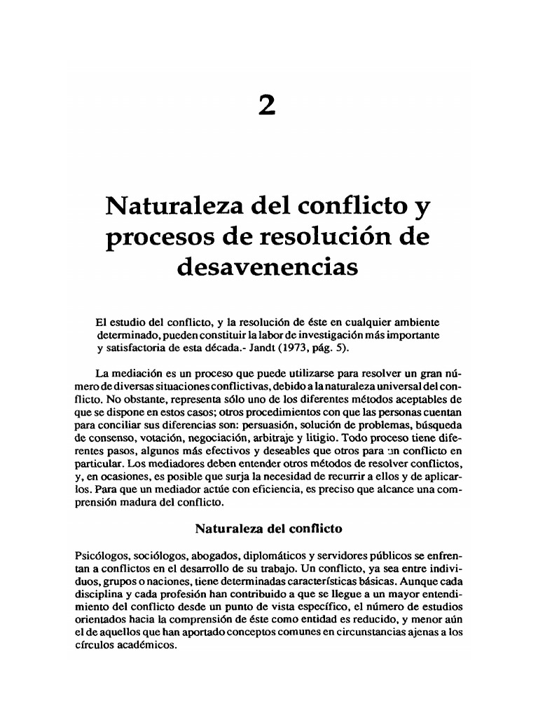 Naturaleza Del Conflicto y Proceso de Resolución de Desaveniencias - Folberg-y-Taylor-Mediacion ...