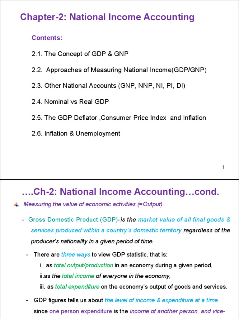 Chapter-2: National Income Accounting: Contents | PDF | Measures Of ...