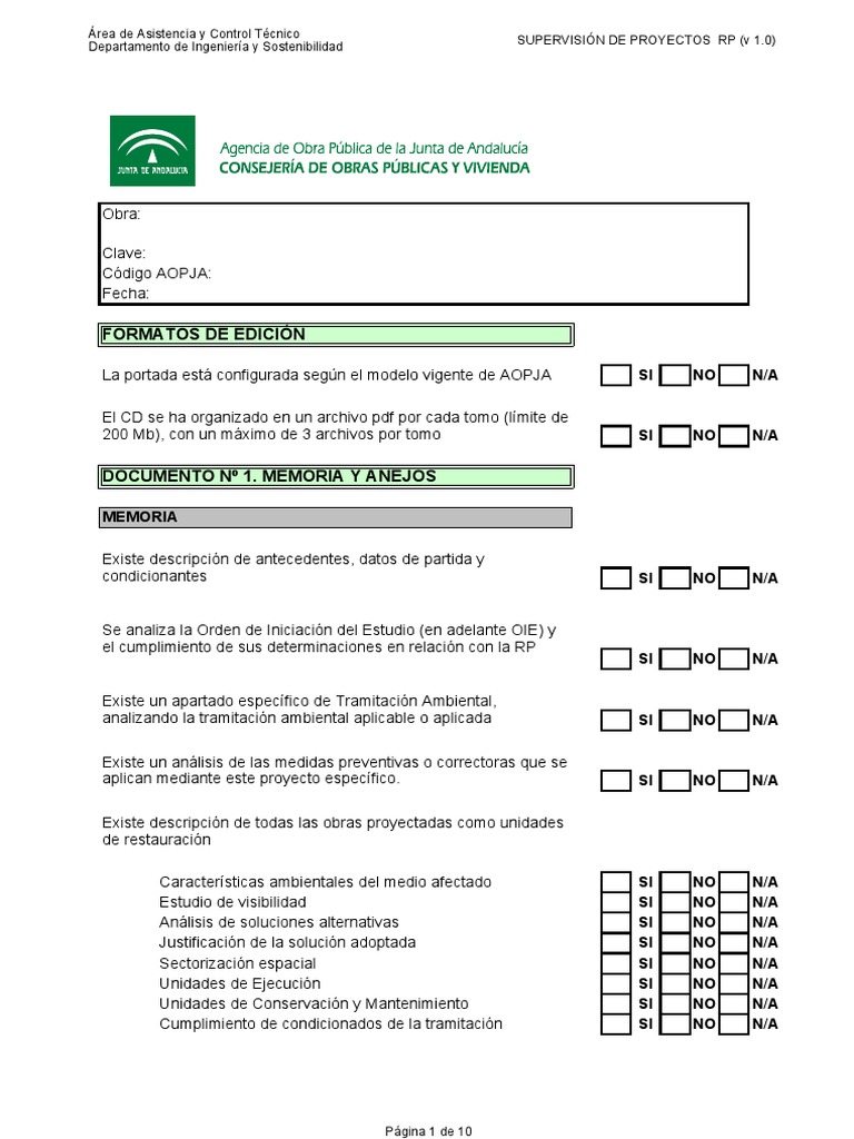 Formulario Tipo Supervision Final RP DGC Rev 2 0 | PDF | Presupuesto ...