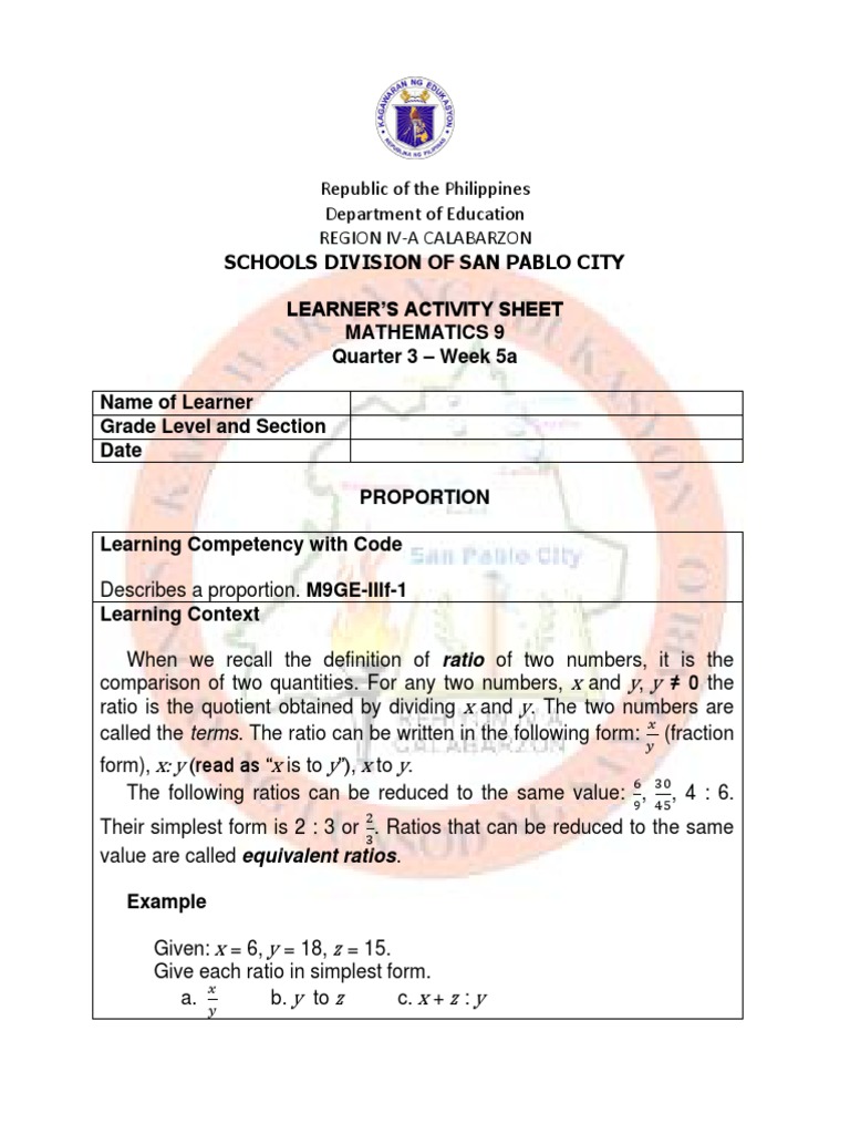 Proportional Reasoning: Applying Fundamental Theorems of ...