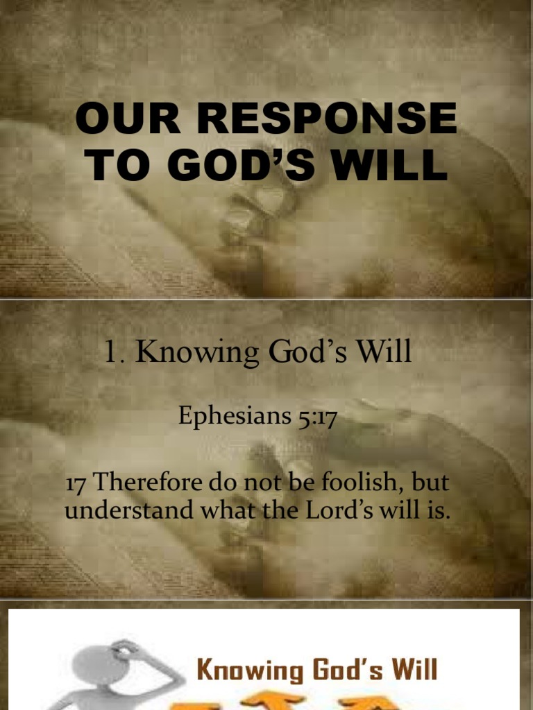 Our Response To God's Will | PDF | Lust | God