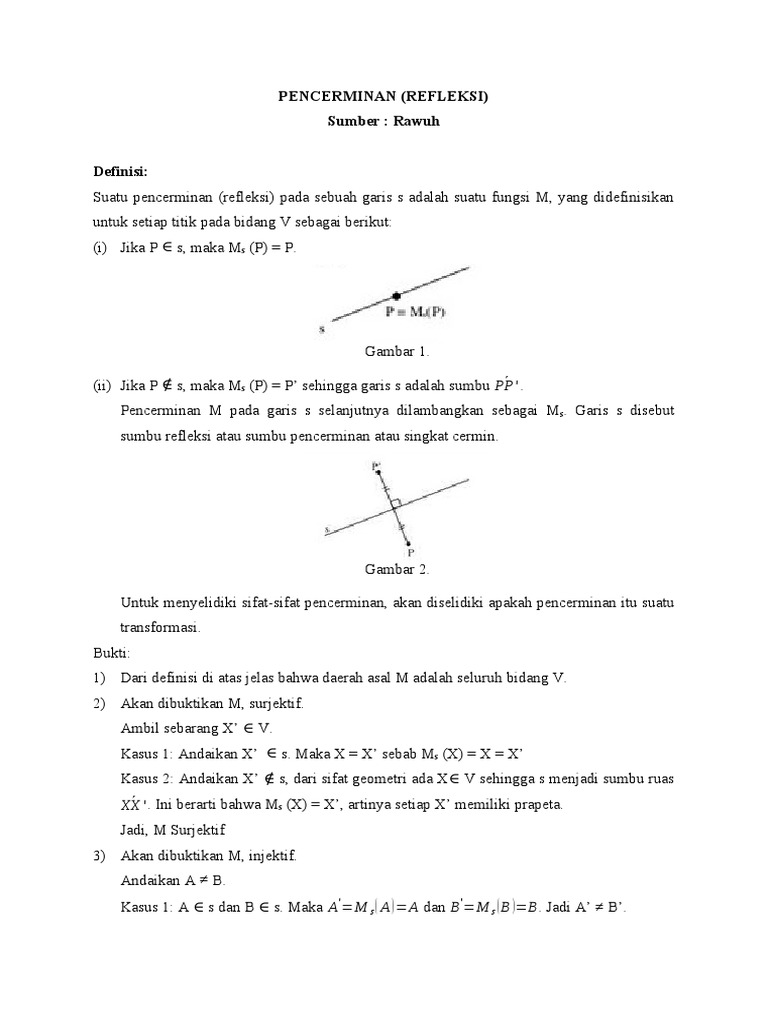 Transformasi Refleksi dan Isometri | PDF