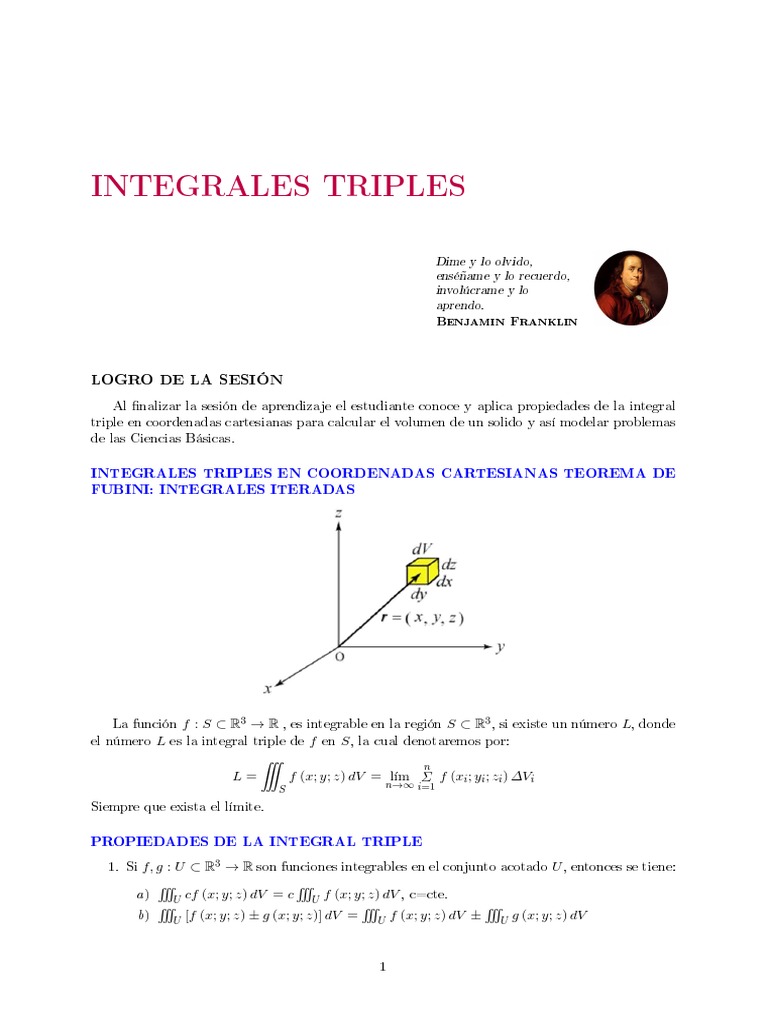 Propiedades de Integrales Triples | PDF | Integral | Relaciones matematicas