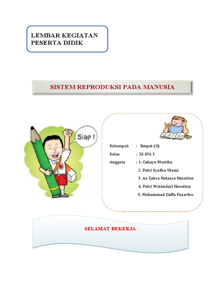 LKPD Sistem Reproduksi Manusia Pertemuan 2 | PDF | Ilmu Sosial | Kesehatan Holistik
