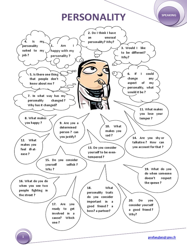 Fun Personality Reflection Activities | PDF | Psychology ...