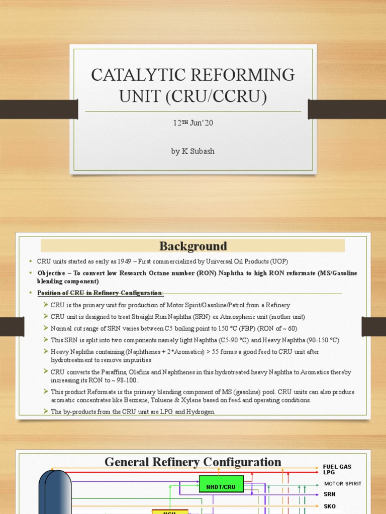 Catalytic Reforming Unit (Cru/Ccru) | PDF | Catalysis | Alkane