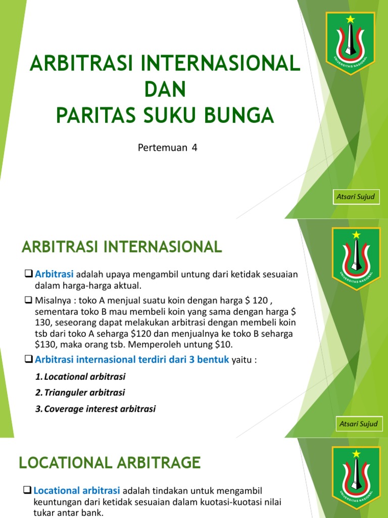 Pertemuan 4 - ARBITRASI INTERNASIONAL DAN PARITAS SUKU BUNGA | PDF