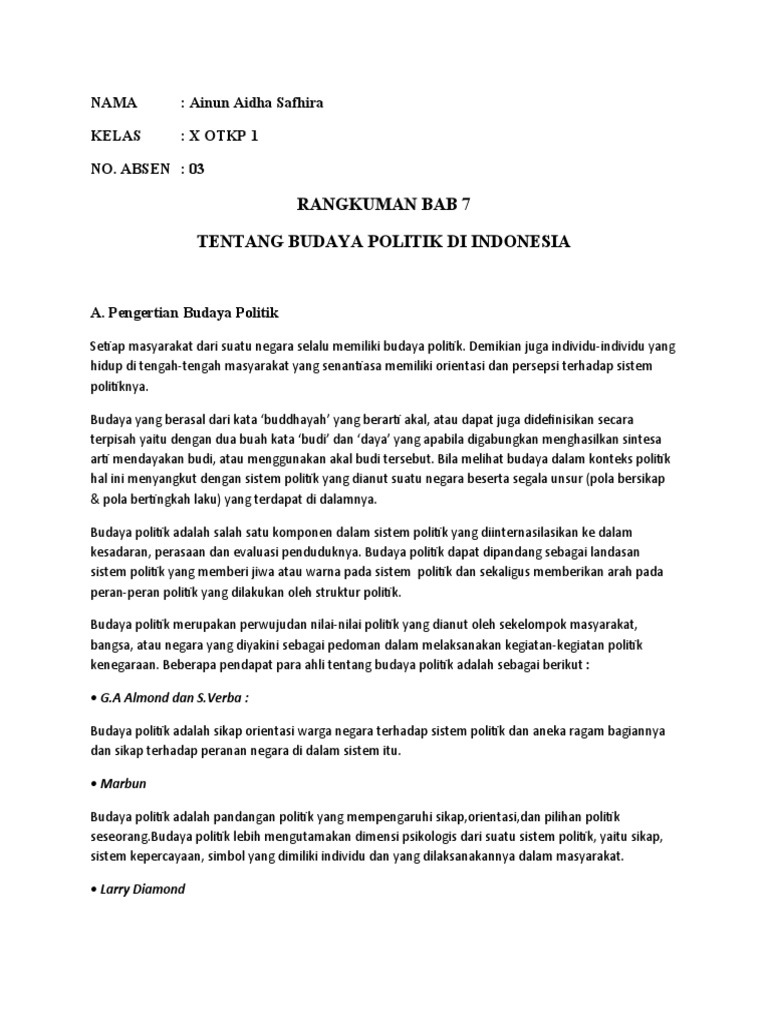 RANGKUMAN BAB 7 PPKN | PDF