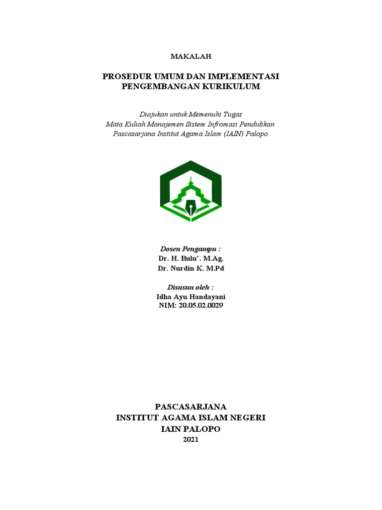 Prosedur dan Implementasi Kurikulum | PDF | Karier & Perkembangan | Pengembangan Diri