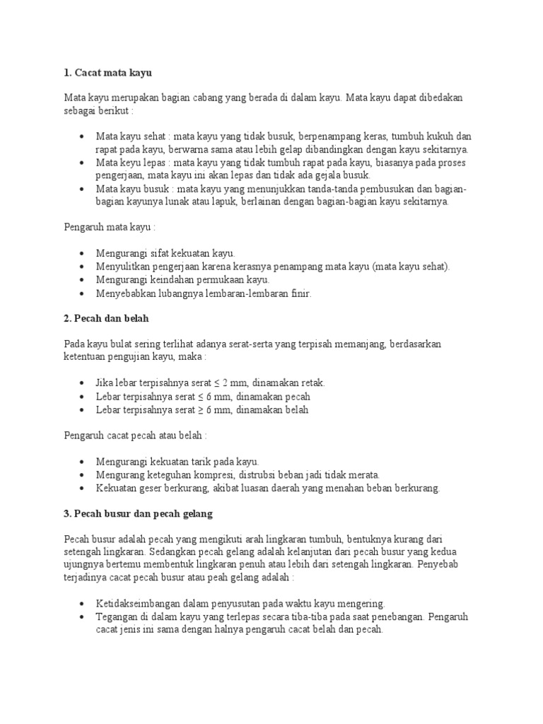 Cacat Pada Kayu | PDF