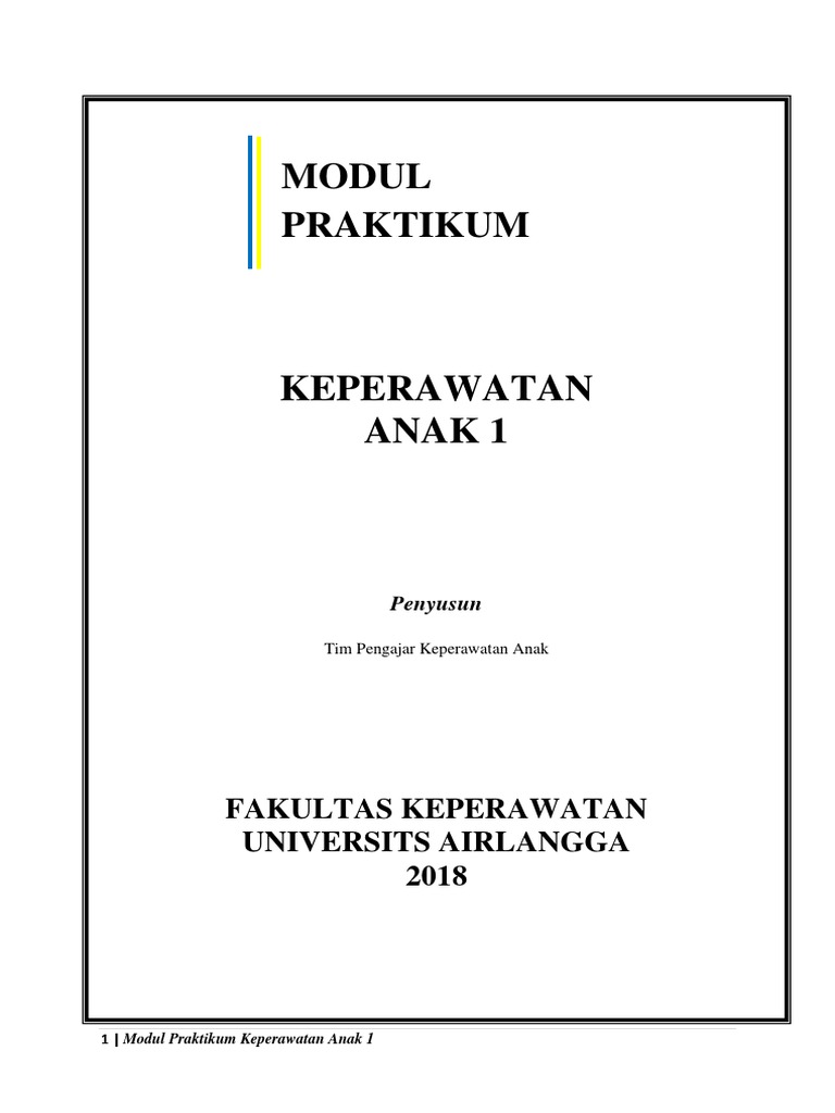 MODUL NEW Cover Dan Daftar Isi Modul Praktikum Anak I | PDF
