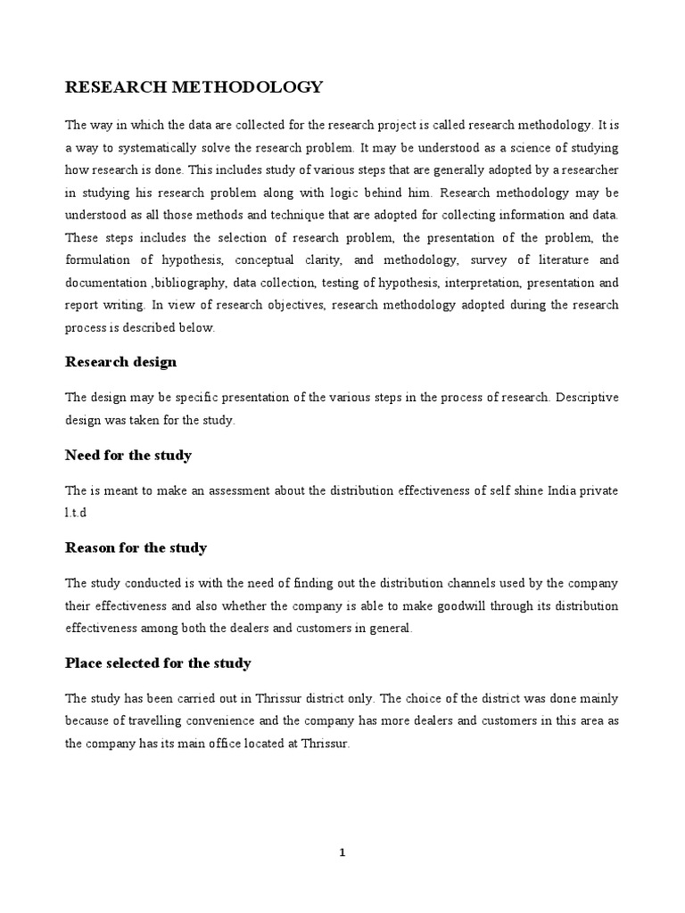 Project Report 1 - Research Methodology | PDF | Sampling (Statistics ...