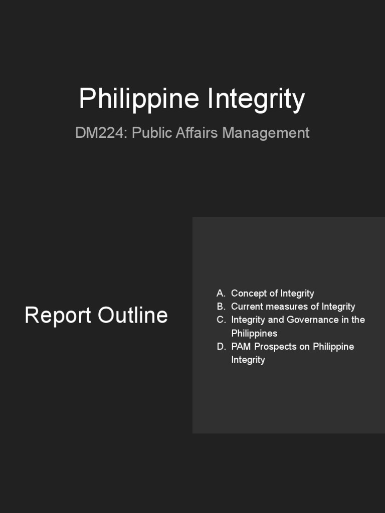 Enhancing Integrity in Philippine Governance | PDF | Integrity | Governance