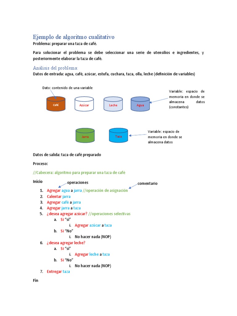 Ejemplo de Algoritmo Cualitativo | PDF
