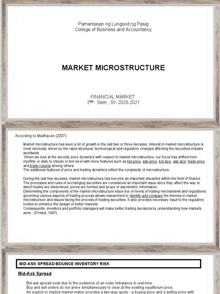 Understanding Market Microstructure Basics | PDF | Insider Trading ...