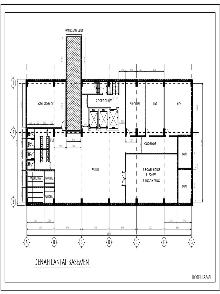 1.denah Basement Hotel Jambi | PDF