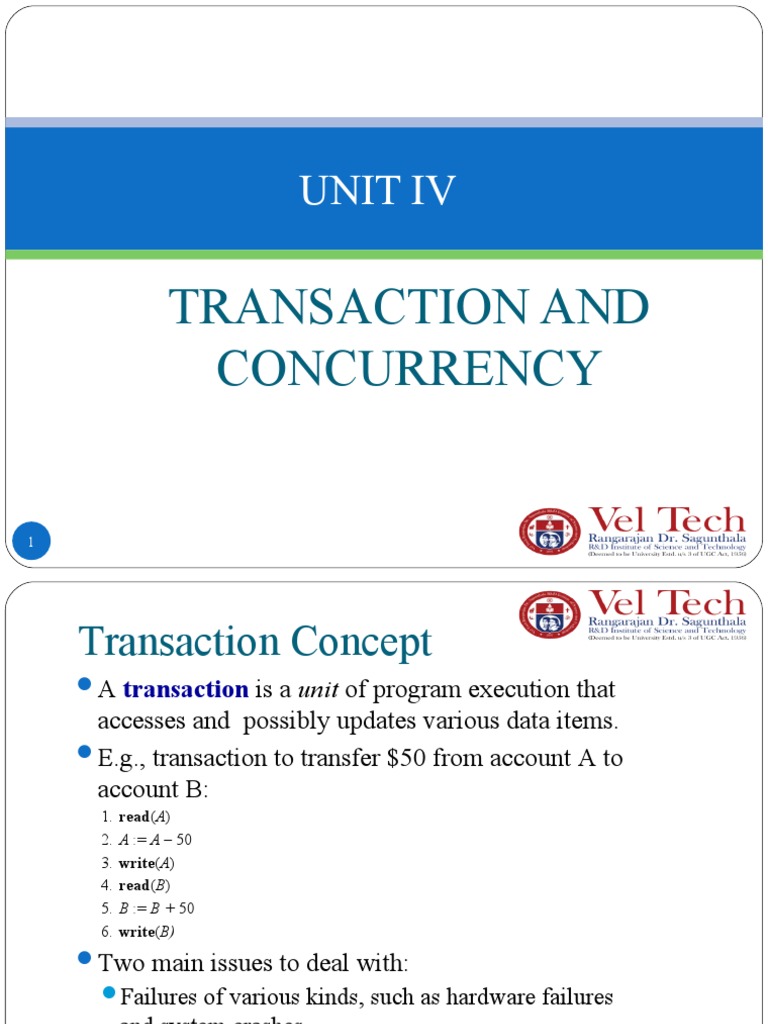 Exploring Transactions And Concurrency An In Depth Look At Transaction Concepts Properties