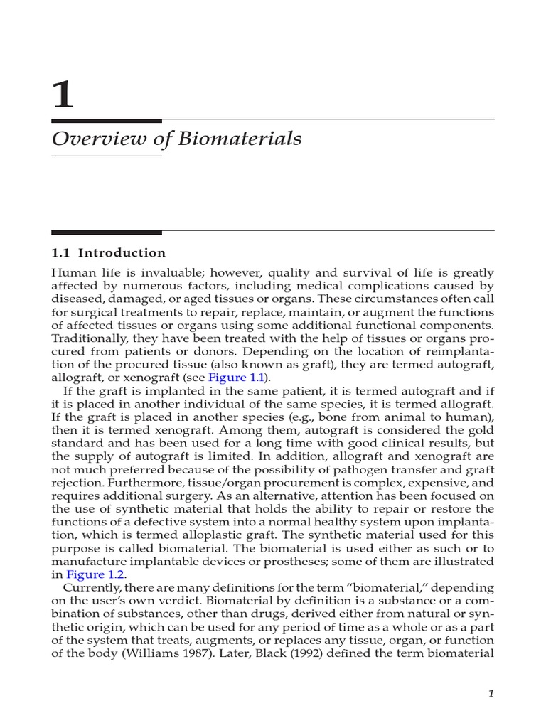 Unit - 1. Overview of Biomaterials | PDF | Biomaterial | Implant (Medicine)