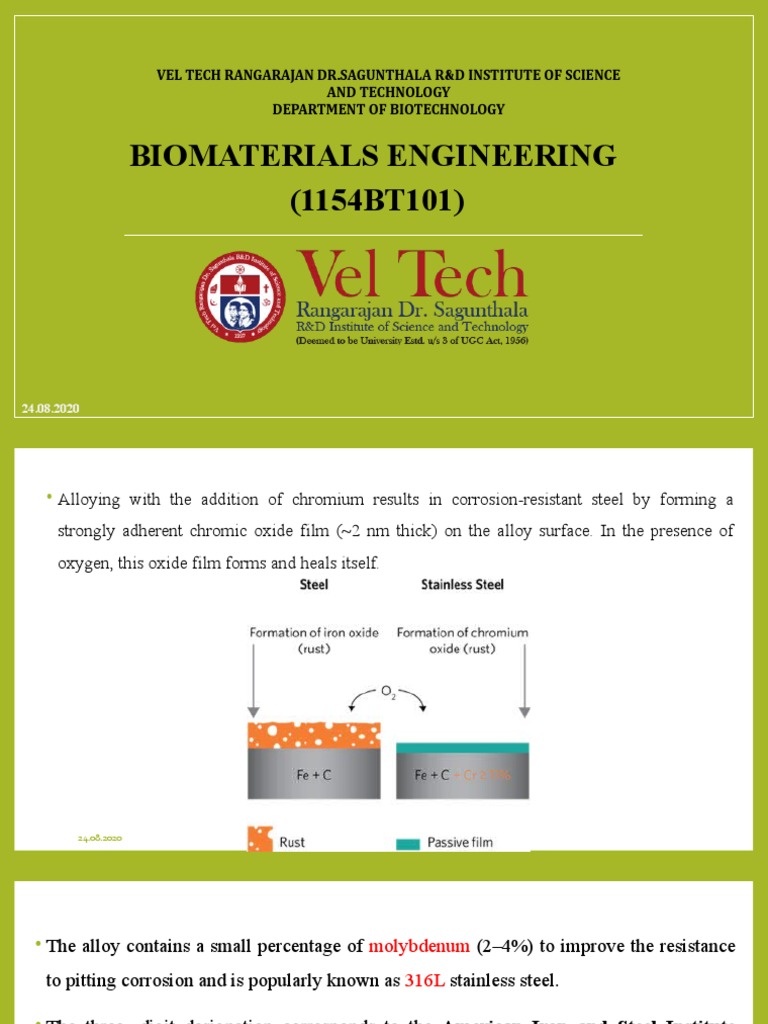 Biomaterials Engineering: An Overview of Commonly Used Metallic ...