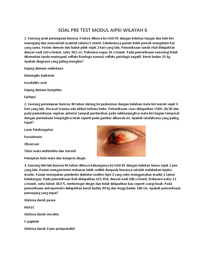 Soal Pre Test Modul Aipki Wilayah 6 | PDF