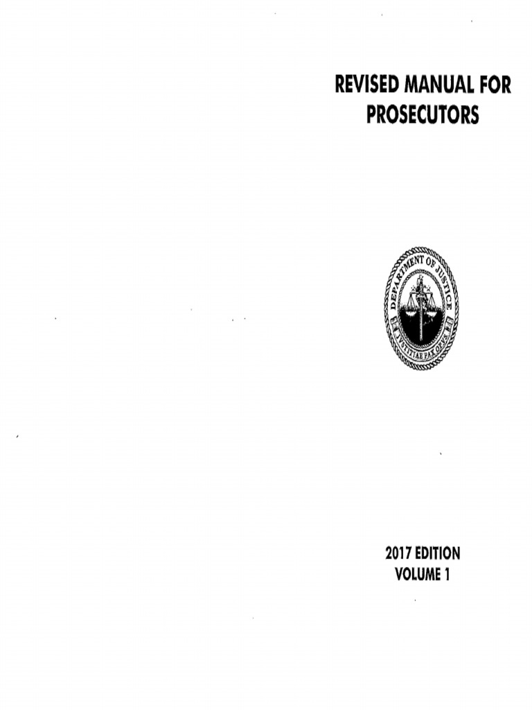 Revised Manual For Prosecutors 2017 Volume1 | PDF