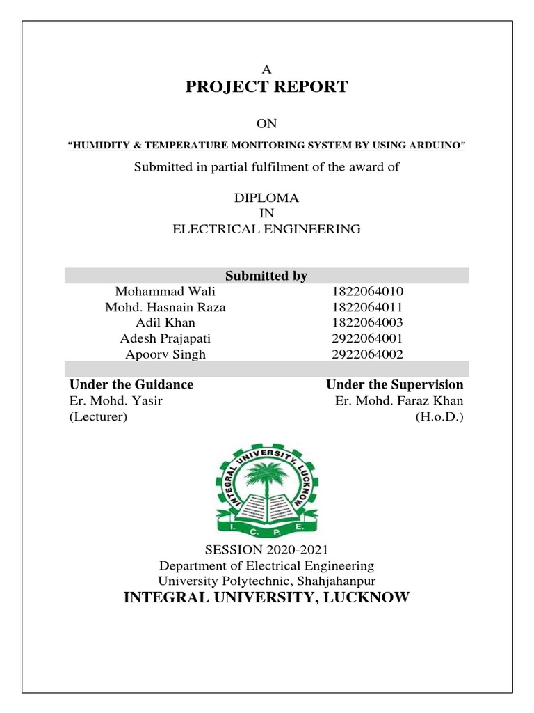 Humidity And Temperature Monitoring System By Using Arduino Pdf