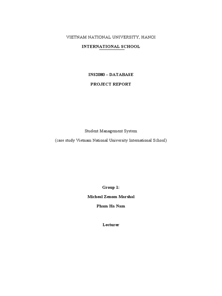 Vietnam National University, Hanoi: International School | PDF | Data Management | Databases