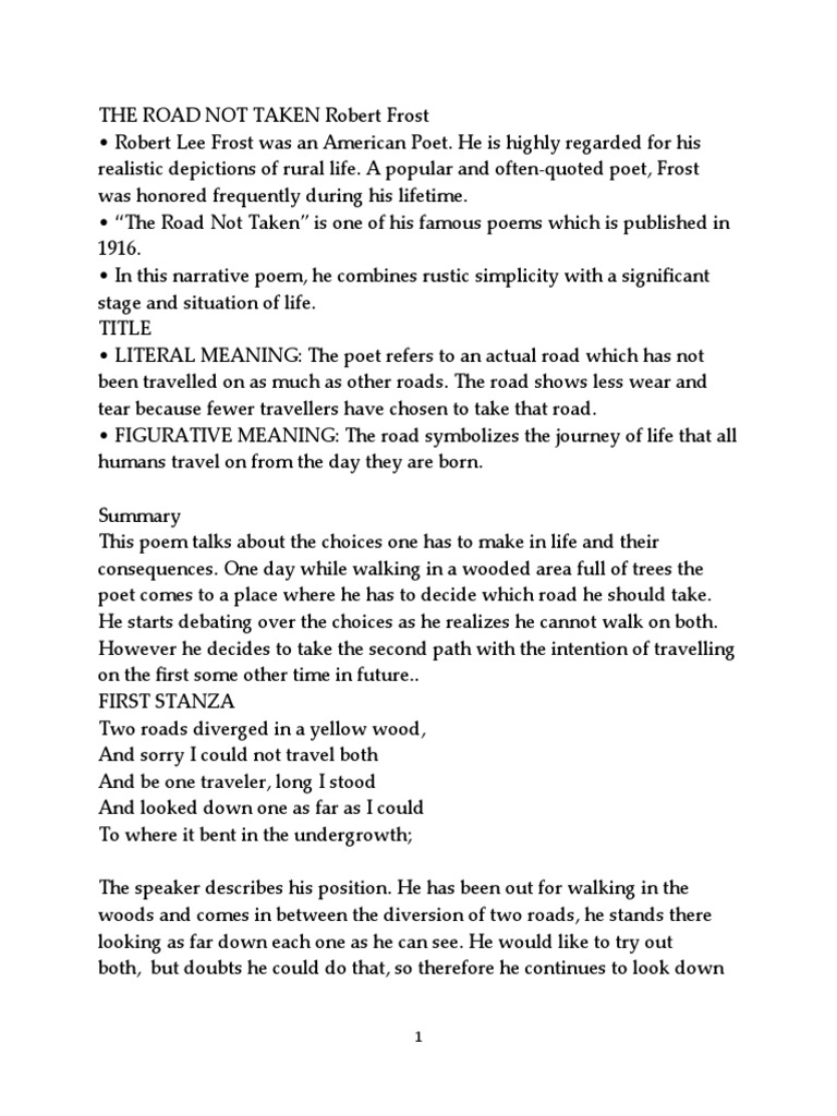The Road Not Taken: Analysis of Robert Frost's Famous Poem About Life's ...