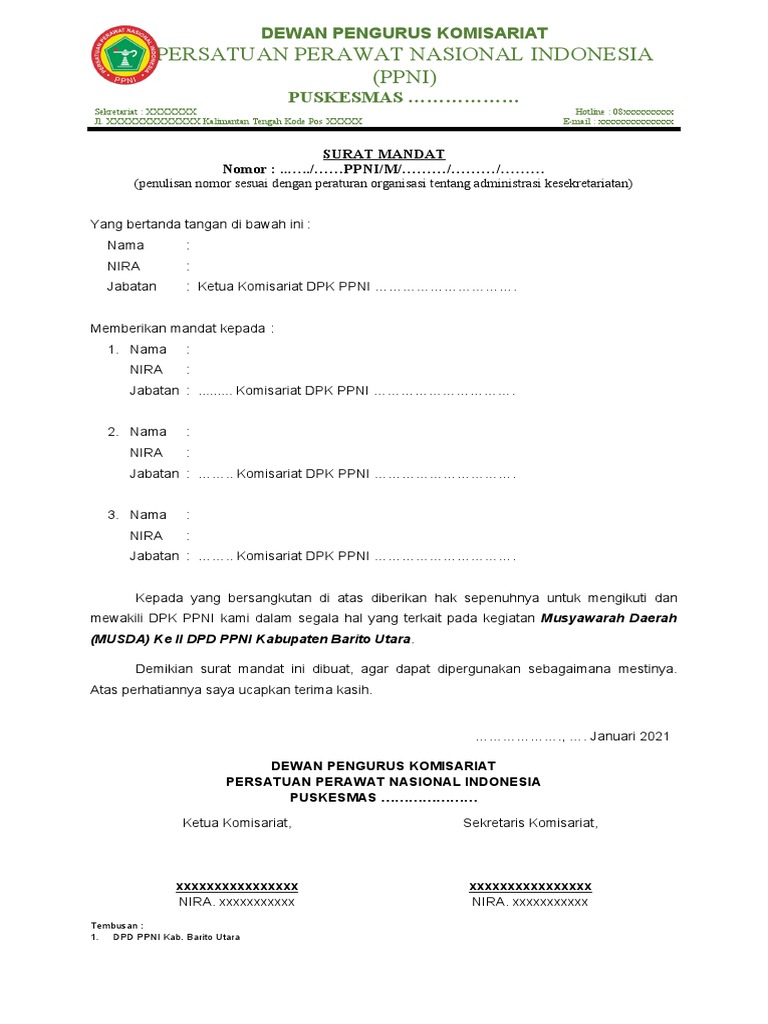 Surat Mandat Peserta Musda | PDF