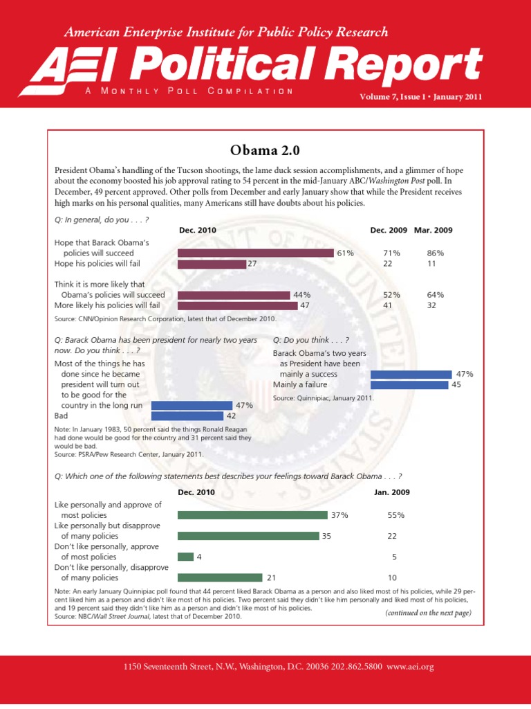 Political Report January 2011: AEI's Monthly Poll Compilation | PDF ...