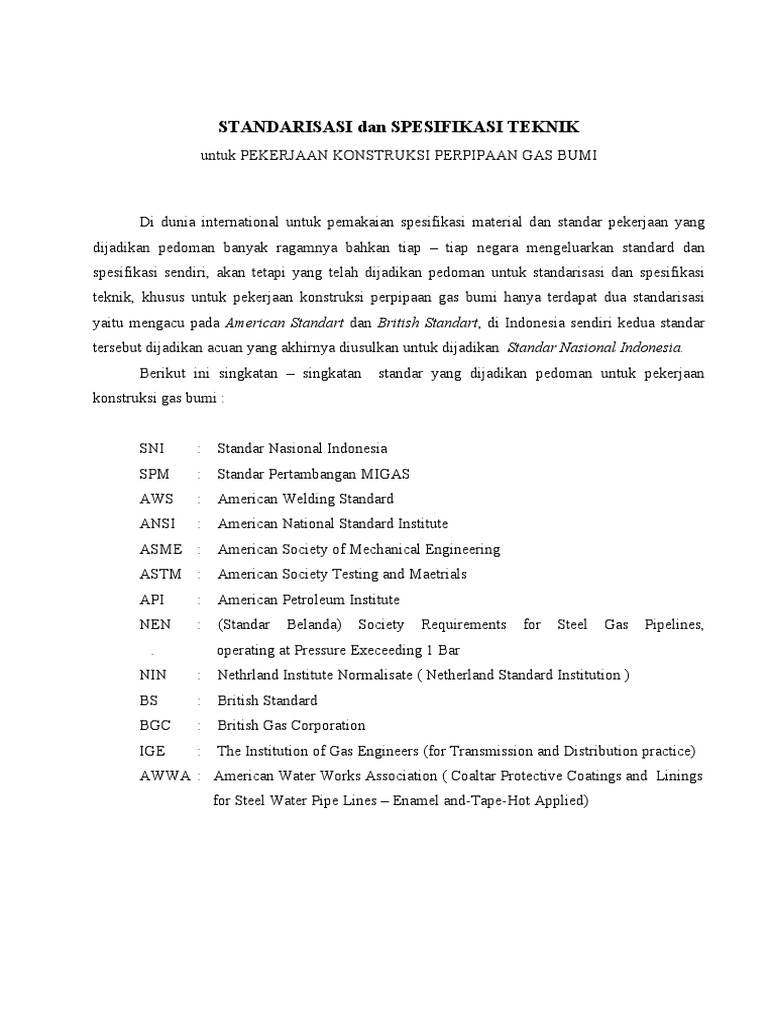 STANDARISASI Dan SPESIFIKASI TEKNIK IB | PDF