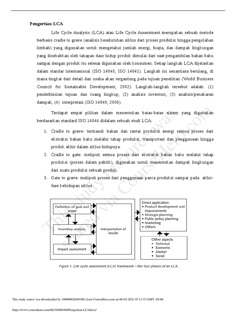 Pengertian LCA | PDF