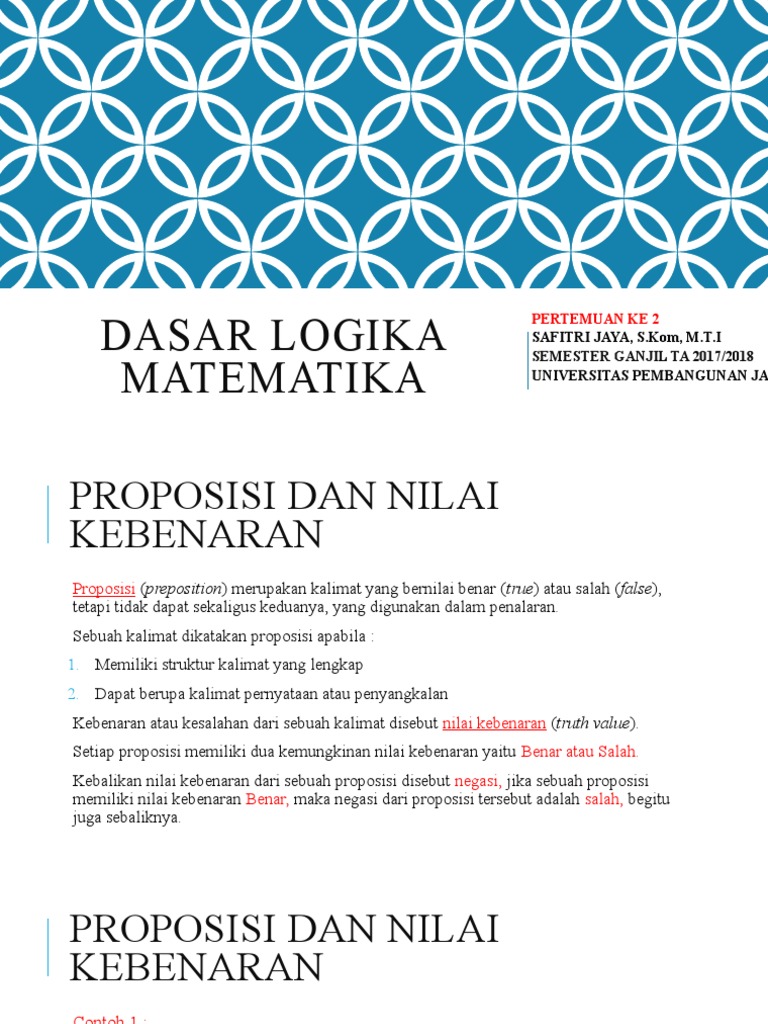 Dasar Logika Matdis | PDF