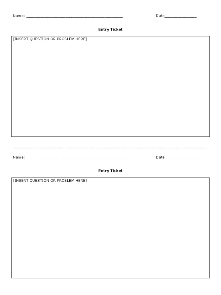 Entry Ticket Template Sec | PDF | Computers