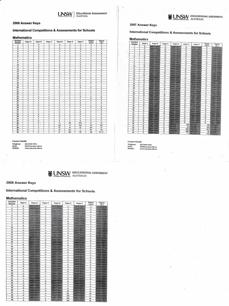 Icas Answer 2006 2008 | PDF | Wellness | Medical