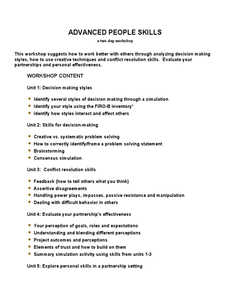 Advanced People Skills | PDF | Leadership | Decision Making