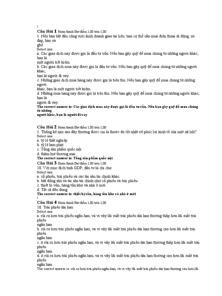 Bài KT1 KT vĩ mô Thầy Hùng | PDF